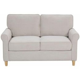 Beliani Sofa 2-Sitzer Wohnzimmer Beige Samtstoff 100% Polyester Retro Trendy Modern - Beige