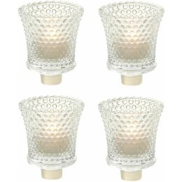 Spetebo - Teelichthalter für Kerzenständer - 4er Pack - in Punkt Struktur