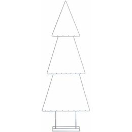 Spetebo - Deko Metall Tannenbaum feliz - ca. 111 cm Höhe - aus Metall in weiß