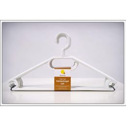 Spetebo - Kunststoff Kleiderbügel mit Hosenstange - weiß / 100er Pack - Bügel für Jacken Hemanden Blusen mit Kawatten und Gürtel Halter