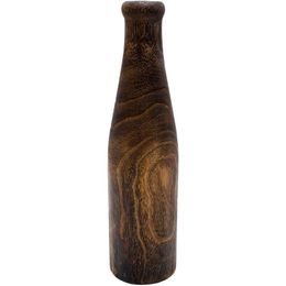 Spetebo Holz Blumenvase xxl Flasche braun - 40 cm - Deko Vase für Kunstpflanzen - Tischdeko Fensterdeko für Pampasgras Trockenblumen