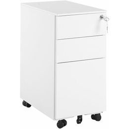 Beliani - Aktenschrank Weiß Metall Modern Praktisch Multifunktional Verschließbar 3 Schubladen Arbeitszimmer - Weiß
