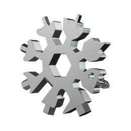 Snowflake Multi-Tool 18-in-1-Flachkreuz-Schraubendreher-Kit Funktion Flaschenöffner/Edelstahlschlüssel (Silber) - Minkurow