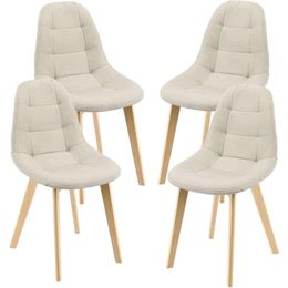 Esszimmerstuhl Kopparberg 4er-Set Beige en.casa - Beige