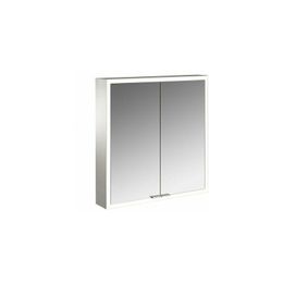 Asis prime Lichtspiegelschrank, Aufputzmodell, 2 Türen, 600mm, Ausführung: Glasrückwand weiß - 949705161 - Emco