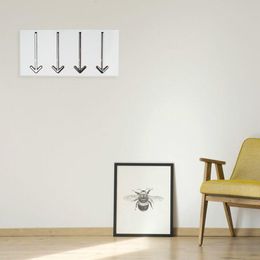 BHP Design Wand Garderobe Kleider Schlüssel Taschen Haken ausklappbar silber-weiß B990817L-3