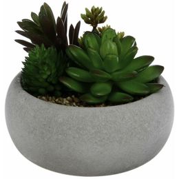 Atmosphera - Dekorative künstliche Pflanze in einem Zementtopf, künstliche Blumen in einem Topf, Pflanzen für ein Badezimmer, Dekorationen für ein