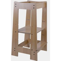 etc-shop Lernturm Küchenhelfer für Kinder Holz Kinderschemel Tritthocker 3 Stufen höhenverstellbar, leicht zu reinigen, stabil, LxBxH 32x42x80 cm