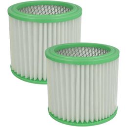 2x Faltenfilter kompatibel mit Einhell bt-vc 700, th-vc 1318, th-vc 1425 Staubsauger - Filter, Patronenfilter, Papier / Kunststoff, weiß grün - vhbw
