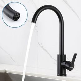 Auralum Schwarz Küchenarmatur Spültischarmatur 360° Wasserhahn Einhandmischer Spültisch Waschbecken Mischbatterie