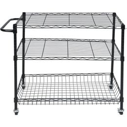 3Layer Trolley, Commercial Grade Food Storage Roller RustResistant Large LoadBearing Sturdy Cart