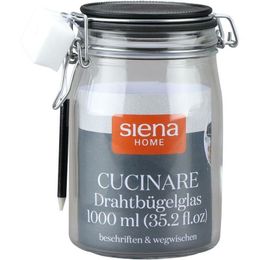Siena Home - Drahtbügel-Glas Cucinare 1,0 l mit Stift & Schwamm