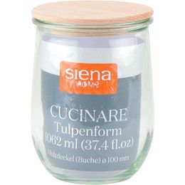 Siena Home - Tulpenglas Cucinare hd 1,0 l Weck-Glas, Buchenholz