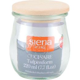Siena Home - Tulpe-Glas Cucinare hd 220 ml Weck-Glas, Buchenholz