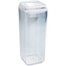 Wenko Aufbewahrungsdose Turin 1,7 l, Stapelbare Vorratsdose mit Sichtfenster, Transparent, Polystyrol , Kunststoff (abs) weiß, Silikon transparent