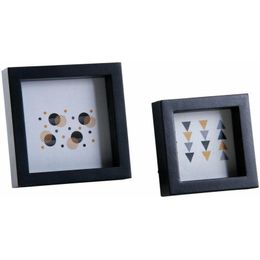 Quadrater Bilderrahmen aus schwarzem Holz (2er-Set)