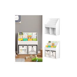 Livinity Kinder Bücherregal Conny 72 x 79 cm, Weiß, Kinderregal mit großen Ablagen