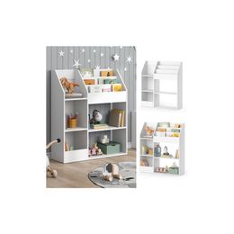 VICCO Kinderregal Bücherregal Wandregal Luigi Weiß 100x114 cm modern Kinderzimmer Regal Spielzeugregal Dekoregal Standregal Aufbewahrungsregal Würfelregal Ablage Fach freistehend