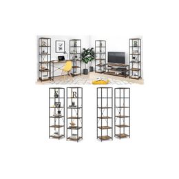 VICCO Loft Standregal Fyrk 2er Set Bücherregal Wandregal Holz Regal 174x40x40 cm