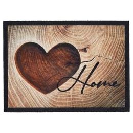 Fußmatte Love Home Wood in Braun ca. 50x70cm