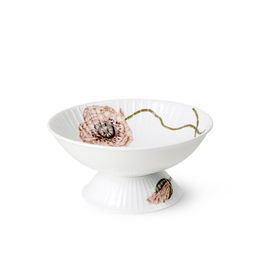 KÄHLER DESIGN Kähler Design - Hammershøi Poppy Schale auf Fuß, Ø 16 cm, weiß mit Blumendekor