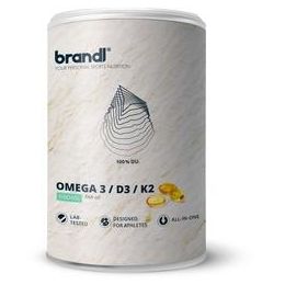 brandl® Omega 3 D3 K2 Kapseln mit Premium Fischöl Omega 3 | EPA DHA hochdosiert mit 2:1 Verhältnis 120 St