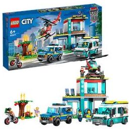 Mendler LEGO City 60371 Hauptquartier der Rettungsfahrzeuge Bausatz, Mehrfarbig