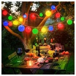 LED Solar Steck Leuchte Lampions mehrfarbig Erdspieß Außen Garten Lichterkette Terrassen Lampe Deko-Lichter