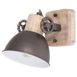 Steinhauer Retro Wand Leuchte Eichenholz Strahler anthrazit Wohn Zimmer Spot Lampe verstellbar 7968A