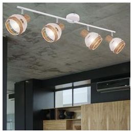 Vintage Decken Leuchte Spot Strahler Leiste verstellbar Holz-Optik Wohn Zimmer Beleuchtung Käfig Lampe Globo 54021-4