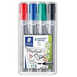 Staedtler Flipchart marker 356 WP4 Rundspitze 2 mm Farbig sortiert 4 Stück