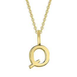 Kette mit Anhänger ONE ELEMENT "Buchstabe Q Buchstaben aus 333 Gelbgold" Halsketten Gr. Gelbgold 333, goldfarben (gold) Damen Ketten mit Anhänger