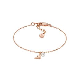 Armband Emporio Armani "EG3575221, EG3576040" Armbänder Gr. Silber 925 (Sterlingsilber)-Perlen, rosegold (roségoldfarben, weiß, kristallweiß) Damen Perlenarmbänder