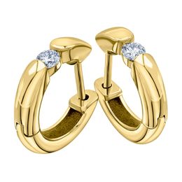 Paar Creolen ONE ELEMENT "0,10 ct Diamant Brillant Ohrringe aus 585 Gelbgold" Gr. Damen, 0.10 ct mit Diamant, Diamanten, goldfarben (gold) Damen Creolen
