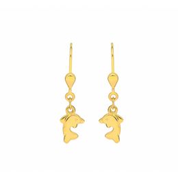Adelia´s Paar Ohrhänger ADELIA´S "Damen Goldschmuck 1 333 Gold Ohrringe / Delphin" Gr. Damen, goldfarben (gold) Damen Ohrhänger