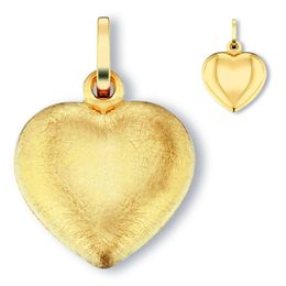 Kette mit Anhänger ONE ELEMENT "Herz Herz aus 333 Gelbgold" Halsketten Gr. Gelbgold 333, goldfarben (gold) Damen Ketten mit Anhänger