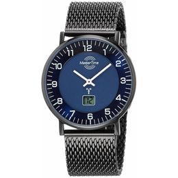 Funkuhr MASTER TIME "MTGS-10559-32M" Armbanduhren blau (schwarz) Herren Quarzuhren