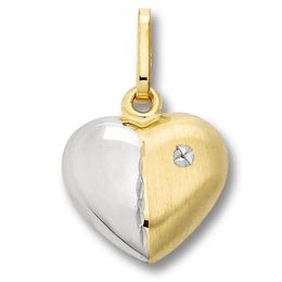 Kette mit Anhänger ONE ELEMENT "Herz Herz aus 333 Gelbgold" Halsketten Gr. Gelbgold 333, goldfarben (gold> <) Damen Ketten mit Anhänger