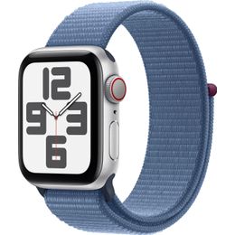 Smartwatch Apple "Watch SE GPS 40 mm Aluminium + Cellular M/L" Smartwatches blau (silver, winter blue) Fitness-Tracker