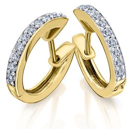 Paar Creolen ONE ELEMENT "0,35 ct Diamant Brillant Ohrringe aus 585 Gelbgold" Gr. Damen, 0.35 ct mit Diamant, Diamanten, goldfarben (gold) Damen Creolen