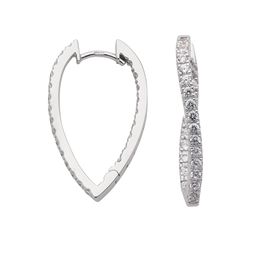 Adelia´s Paar Ohrhänger ADELIA´S "925 Silber Ohrringe Creolen" Gr. Damen, Silber 925 (Sterlingsilber), silberfarben (silber) Damen Ohrhänger
