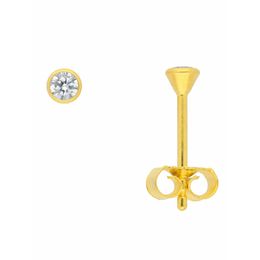 Adelia´s Paar Ohrhänger ADELIA´S "1 585 Gold Ohrringe / Ohrstecker mit Zirkonia Ø 3 mm" Gr. Damen, Gelbgold 585, goldfarben (gold) Damen Ohrhänger