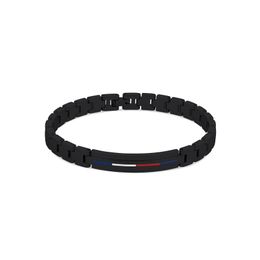 Armband Tommy Hilfiger "Schmuck Edelstahl Armschmuck Gliederkette DRESSED" Armbänder Gr. Edelstahl, bunt (schwarz, weiß, blau, rot) Herren Hochzeitsmode