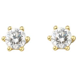 Paar Ohrstecker ONE ELEMENT "0.3 ct Diamant Brillant Ohrringe aus 750 Gelbgold" Gr. Damen, 0.3 ct, Diamanten-Gelbgold 333, goldfarben (gold) Damen Ohrstecker