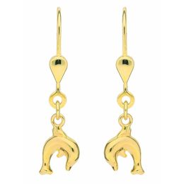 Adelia´s Paar Ohrhänger ADELIA´S "1 333 Gold Ohrringe / Delphin" Gr. Damen, Gelbgold 333, goldfarben (gold) Damen Ohrhänger