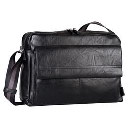 Messenger Bag Tom Tailor "KANSAS bag" Gr. B/H/T: 41 cm x 27,5 cm x 13,5 cm, schwarz Damen Taschen Businesstaschen