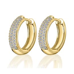 Paar Creolen ONE ELEMENT "0.25 ct Diamant Brillant Ohrringe aus 585 Gelbgold" Gr. Damen, 0.25 ct mit Diamant, Diamanten, goldfarben (gold) Damen Creolen