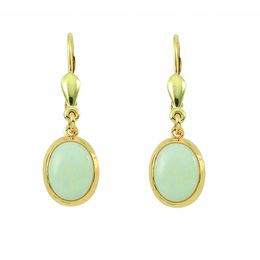 Adelia´s Paar Ohrhänger ADELIA´S "Damen Goldschmuck 1 585 Gold Ohrringe / mit Opal" Gr. Damen, blau Damen Ohrhänger