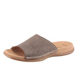 Pantolette Gabor Gr. 38 (5), grau (taupe) Damen Schuhe Pantoletten