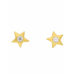 Adelia´s Paar Ohrhänger ADELIA´S "333 Gold Ohrringe Ohrstecker Stern mit Zirkonia" Gr. Damen, Gelbgold 333, goldfarben (gold) Damen Ohrhänger